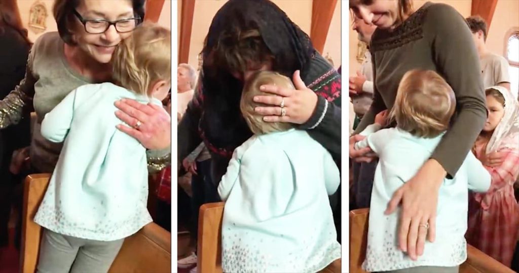 It’s a heartwarming moment captured on camera with this toddler hugs ...